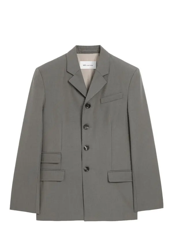 Ami Long-sleeved Casual Jacket - Carbon Gray