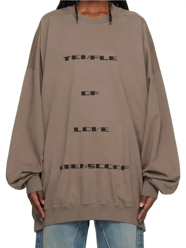 Rick Owens Temple Graphic Sweatshirt - Gray/black