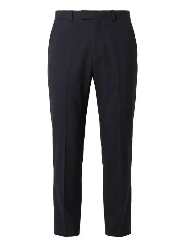Gucci Gabardine Pants With Embroidered Logo - Dark Blue