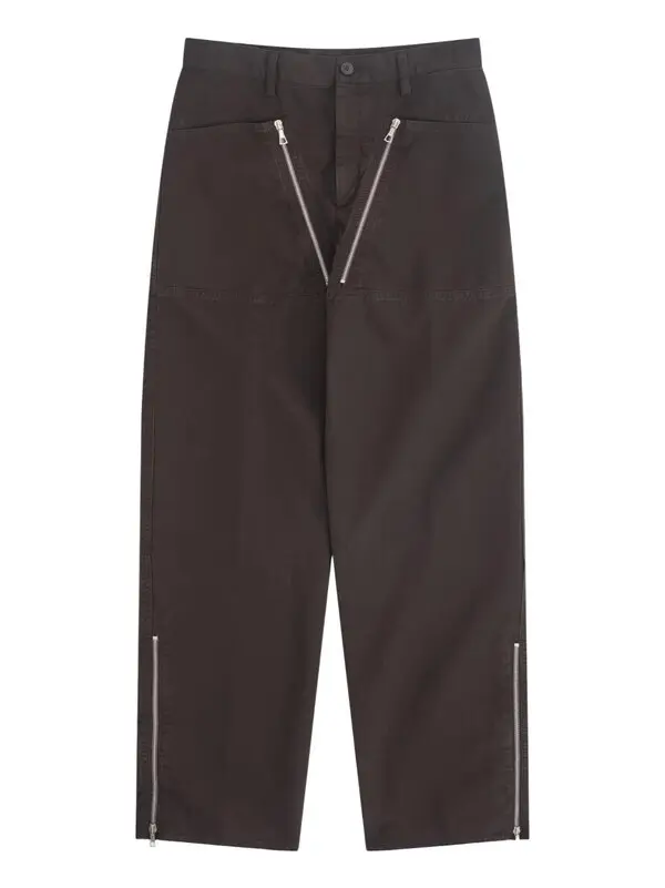 Dries Van Noten Zip Detail Trousers - Brown