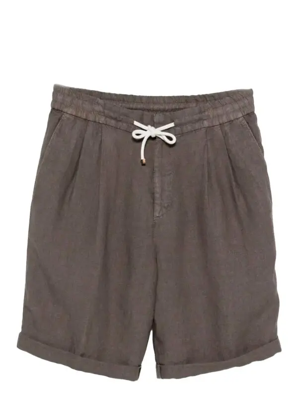 Brunello Cucinelli Pleated Drawstring Shorts - Black