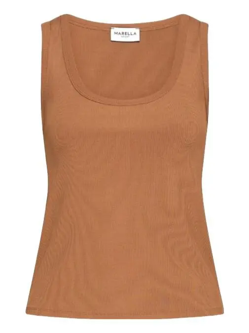 Marella Ribbed Knit Vest - Tobacco Color