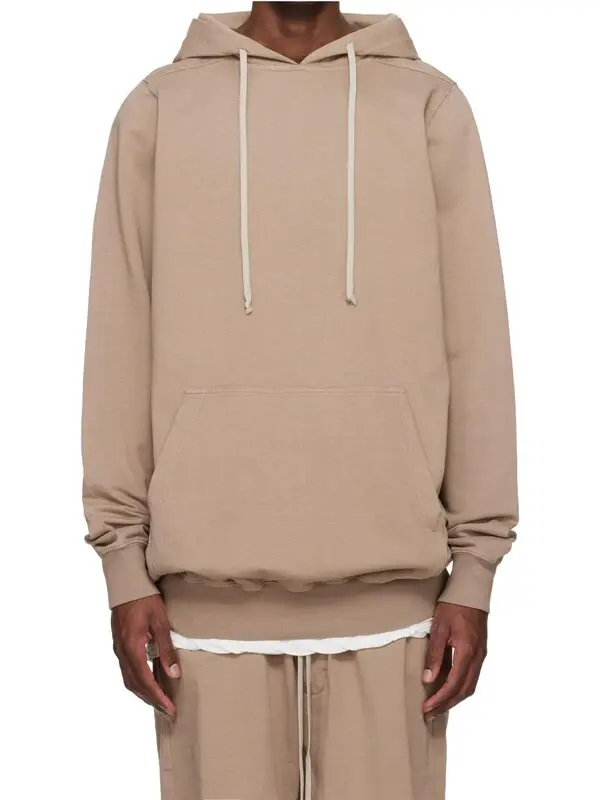 Rick Owens Temple" Long-sleeved Hoodie - Beige