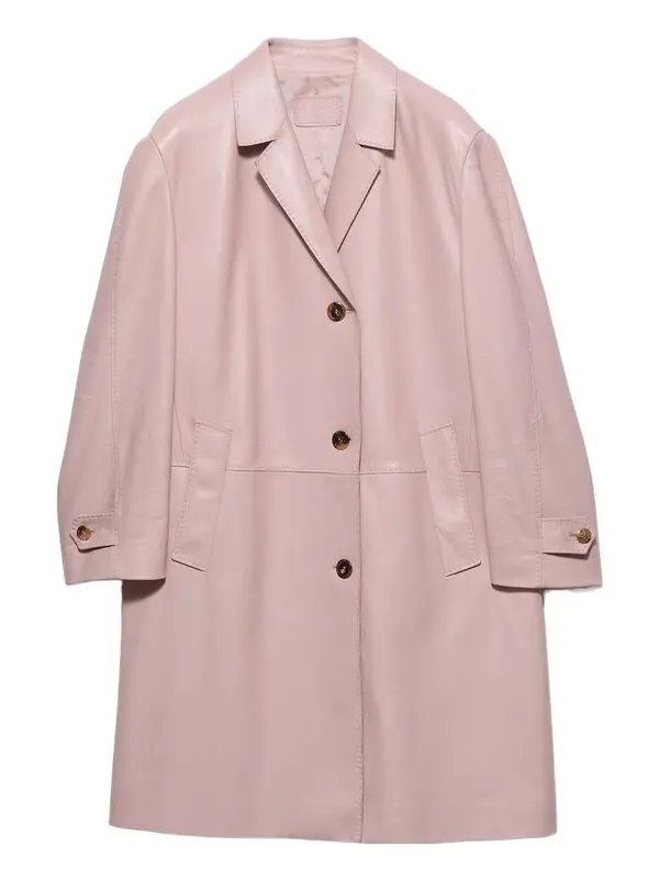 Prada Nappa Leather Coat - Alabaster Powder