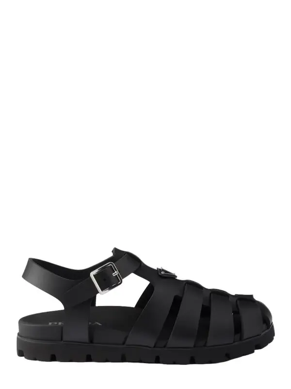 Prada Cutout Fisherman Sandals - Black