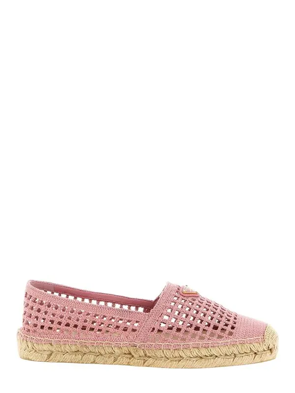 Prada Woven Crochet Espadrilles - Begonia Powder
