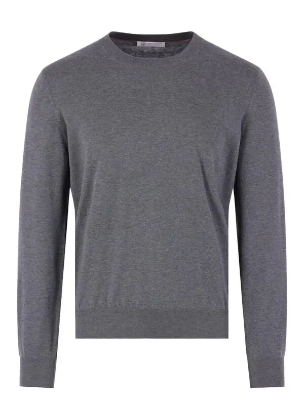 Brunello Cucinelli Crew Neck Knitted Jumper - Gray