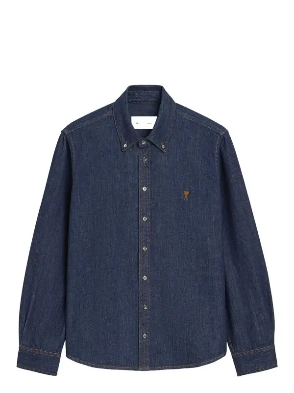 Ami Denim De Coeur Shirt - Indigo