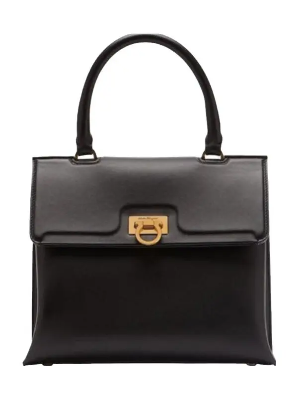 FERRAGAMO Trifolio Top-handle Bag - Black