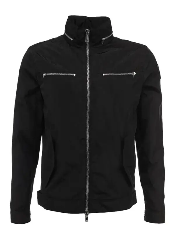 Iceberg Logo Detail Zip-up Casual Jacket - Black