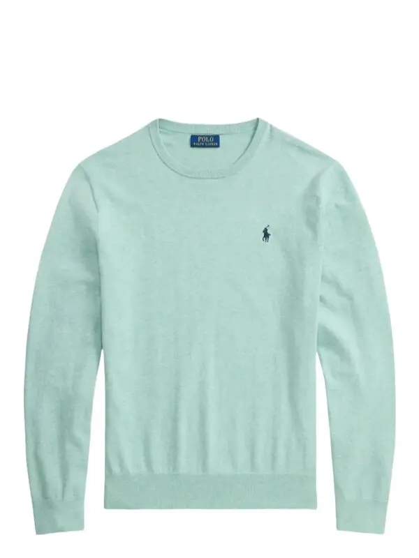 Polo Ralph Lauren Textured Logo Embroidered Crewneck Jumper - Green
