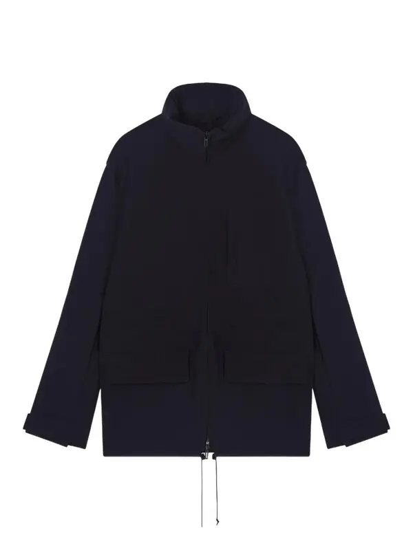Emporio Armani Zip-up Drawstring Jacket - Navy Blue