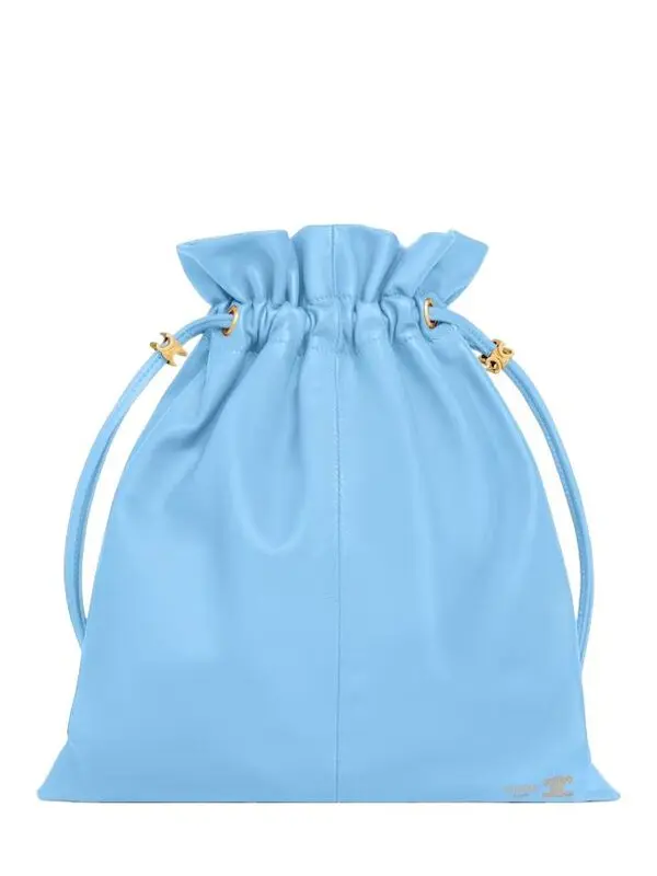 Celine Small Crystal Pouch In Lambskin - Blue