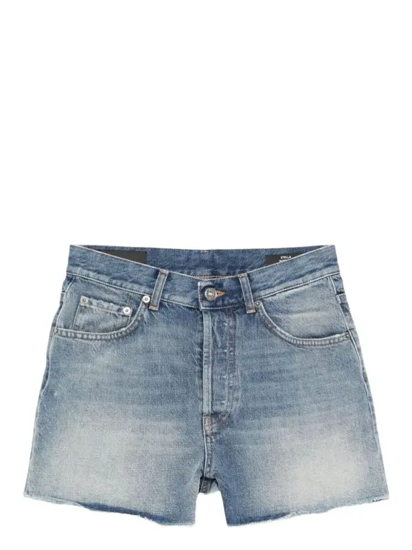 DONDUP Frayed Hem Denim Shorts - Blue