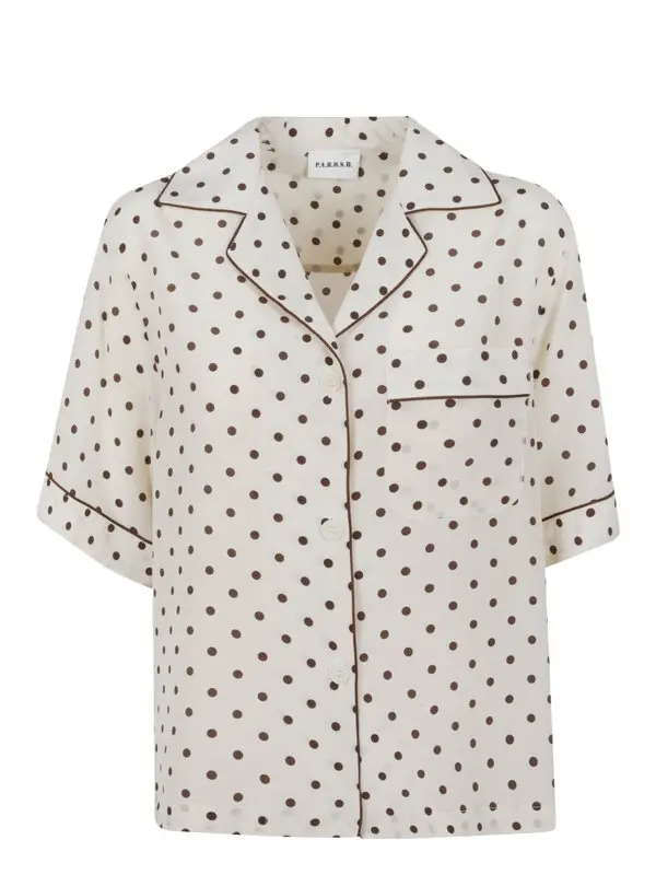 P.a.r.o.s.h Polka-dot Short-sleeve Shirt - White