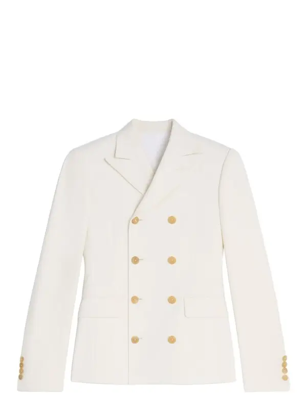 Celine Cavaliere Jacket In Stretch Wool Gabardine - White