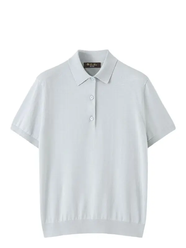 Loro Piana Regular Fit Polo Shirt With Mother-of-pearl Buttons - Niagara Water