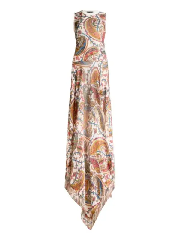 Etro Fringed Floral Paisley Maxi Dress - Color