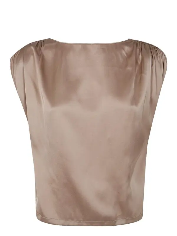 BLUGIRL Sleeveless Top With Drawstring Detail - Nude