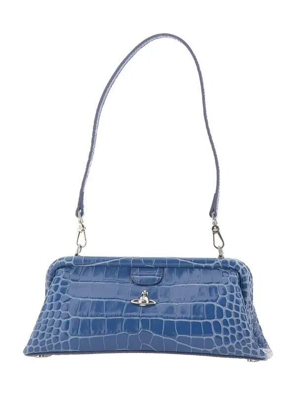 VIVIENNE WESTWOOD Orb Plaque Embossed Shoulder Bag - Blue