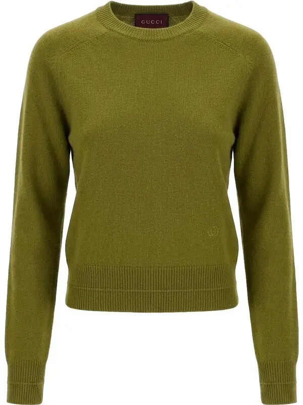 Gucci Interlocking G Embroidered Crewneck Sweater - Green