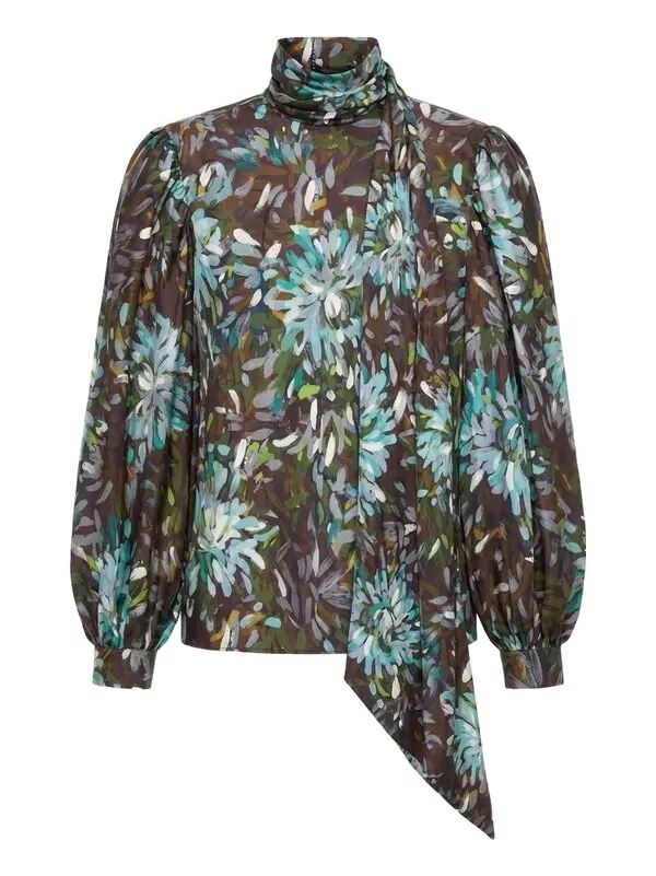 Gucci Floral Print Long-sleeve Blouse - Multicolor