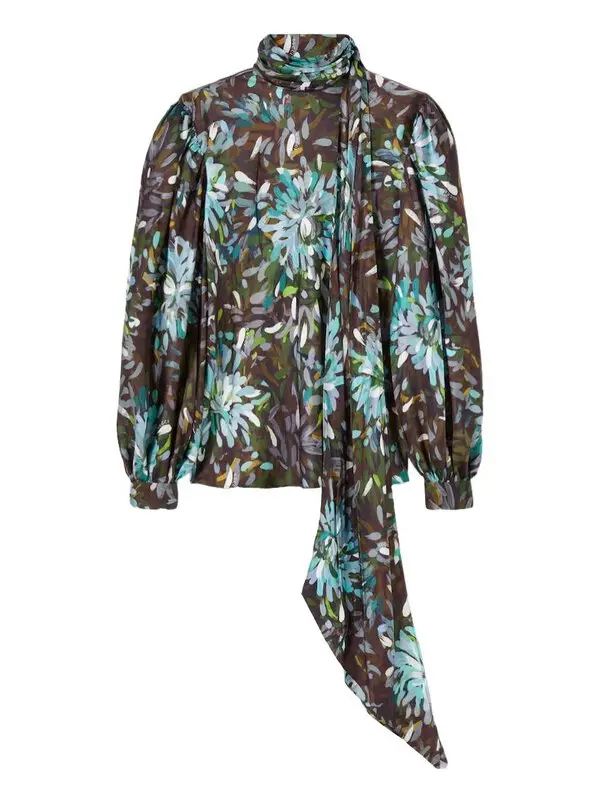 Gucci Floral Print Long-sleeve Blouse - Multicolor