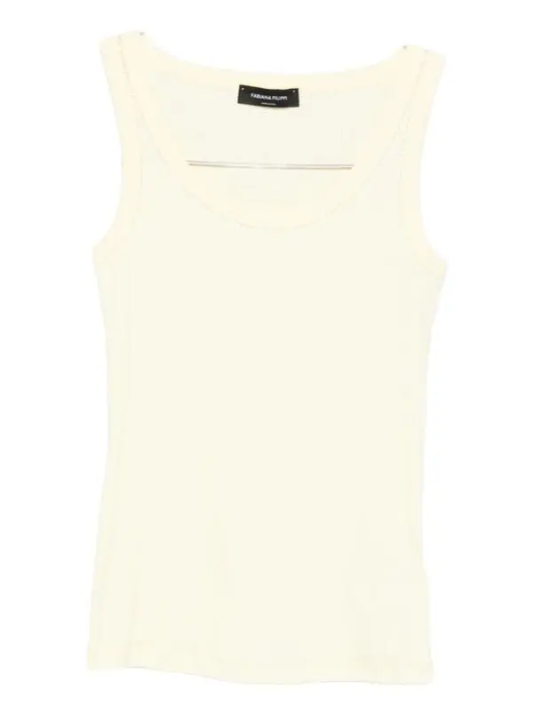 Fabiana Filippi Ribbed Racerback Tank Top - White