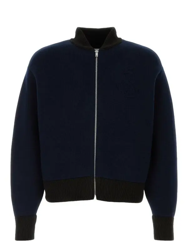 JIL SANDER Long Sleeve Zip-up Jacket - Dark Blue