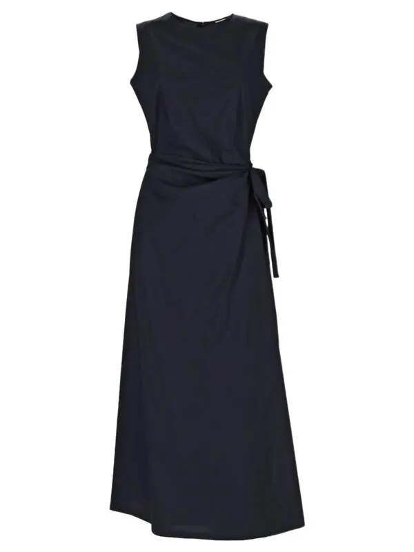 Aspesi Drape Drawstring Midi Dress - Black