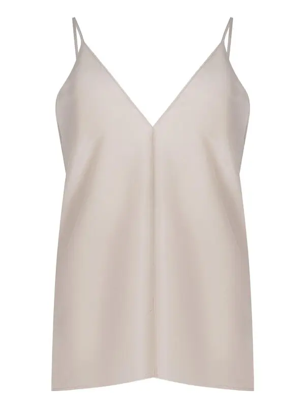 ALYSI Silk V-neck Camisole Top - Nude