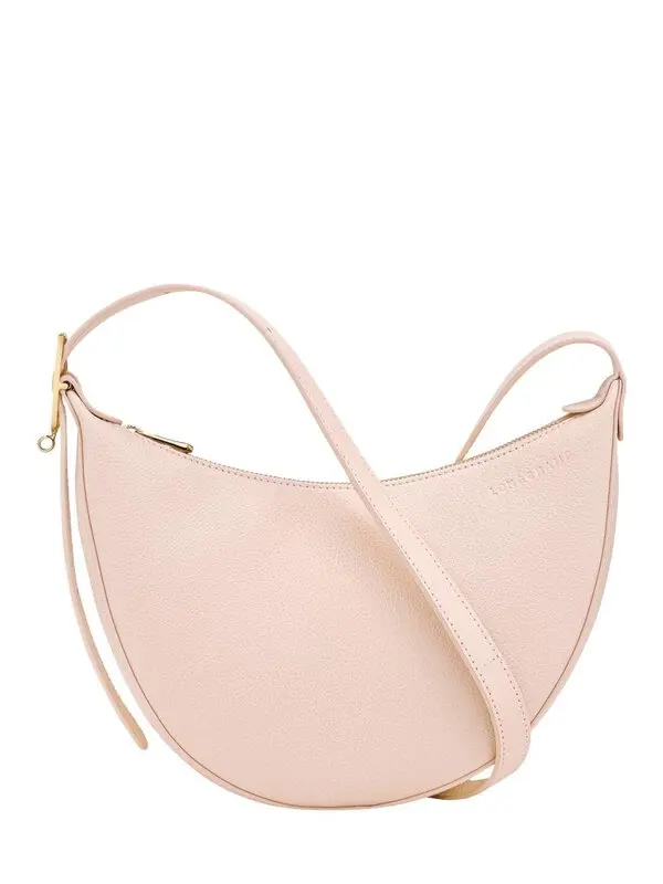 Longchamp Le Foulonné Grained Leather Crossbody Bag - Nude