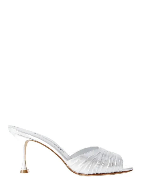 Manolo Blahnik Pirua High Heel Sandals - Silver