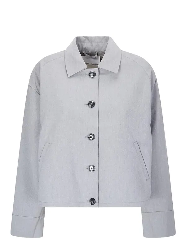 SAMSOE SAMSOE Long Sleeve Button Front Casual Jacket - Gray