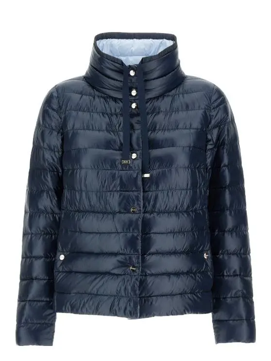 Herno Reversible Quilted Down Jacket With Stand-up Collar - Blue