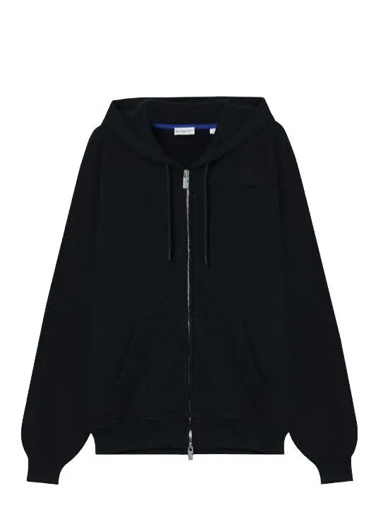 Burberry Embroidered Logo Zip Hoodie - Black