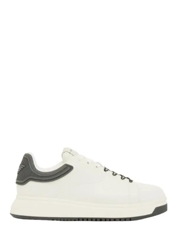 Emporio Armani Chunky Sole Low-top Sneakers - Off-white/washed Gray