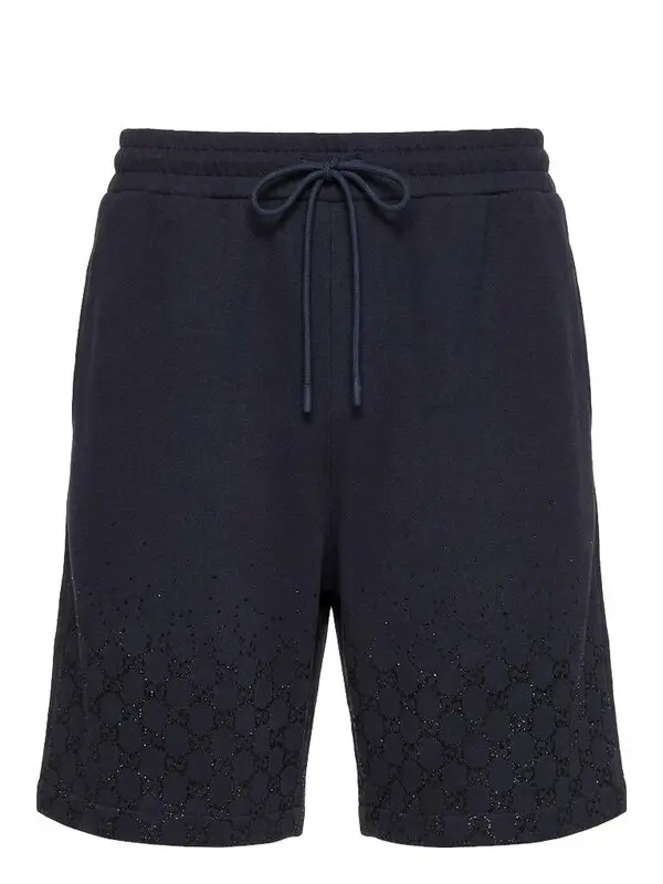Gucci Embellished Technical Jersey Shorts - Dark Blue