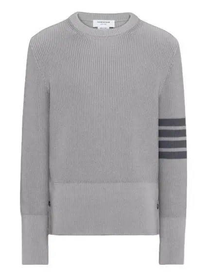 Thom Browne 4-bar Knitted Jumper - Light Gray