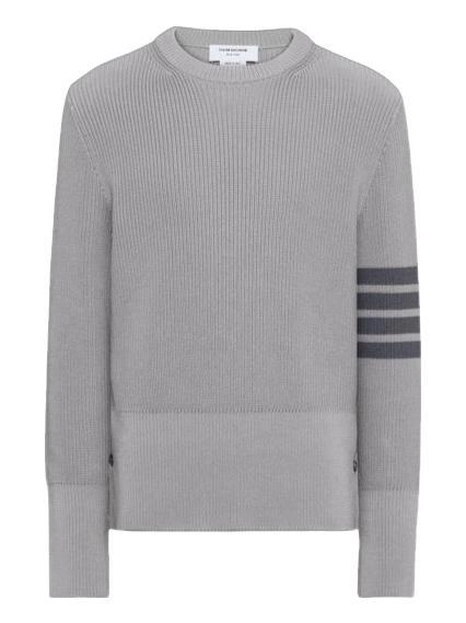 Thom Browne 4-bar Knitted Jumper - Light Grey