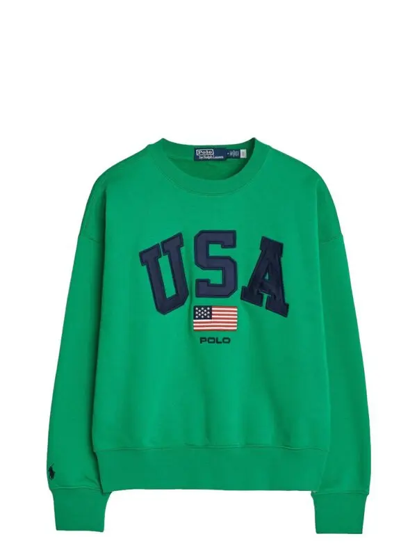 Polo Ralph Lauren Fit Usa Flag Sweatshirt - Green