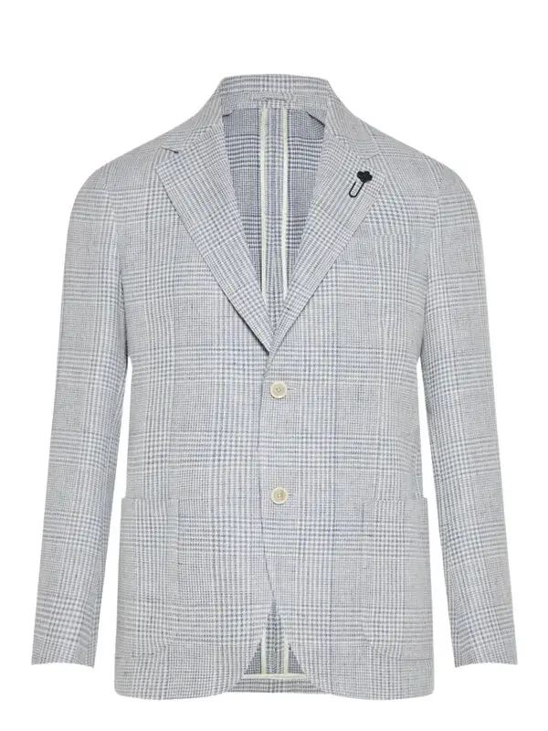 LARDINI Single-breasted Checked Jacket - Gray