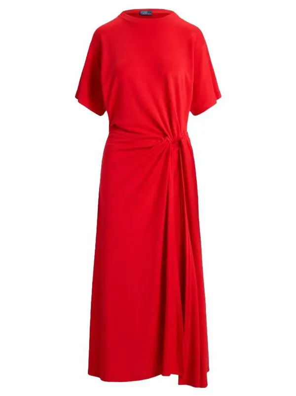 Polo Ralph Lauren Twist Detail Midi Dress - Red
