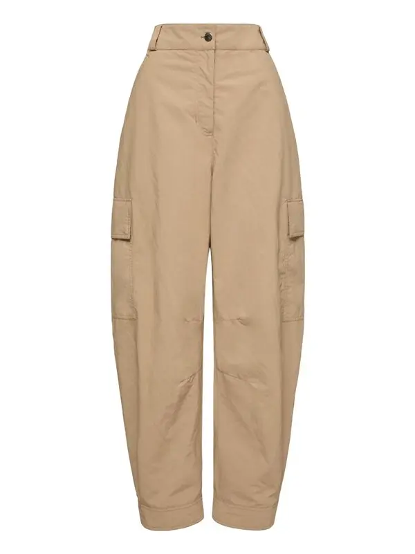 Moncler Button Detailed Tapered Cargo Pants - Nude