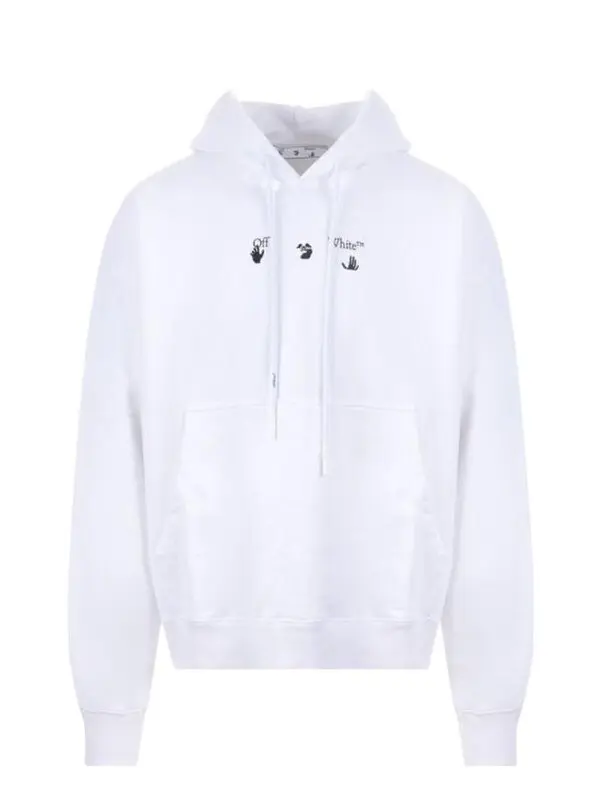 Off-White Logo Print Cotton Hoodie - White