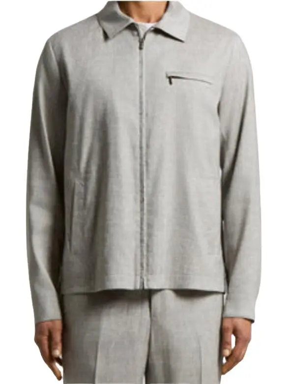 Peserico Long Sleeve Zip-up Shirt Jacket - Clay Beige