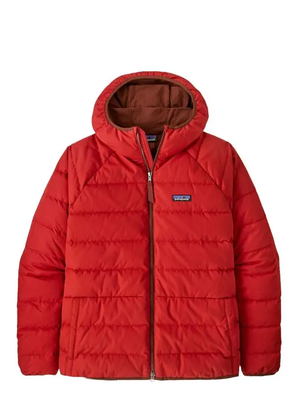 Patagonia Quilted Hooded Down Jacket - Red