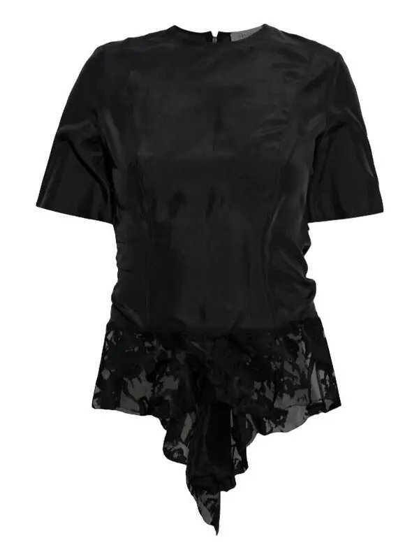 Alexander McQueen Asymmetrical Peplum T-shirt - Black