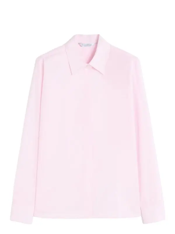 Max Mara Maroso Long-sleeve Logo Appliqué Shirt - Pink