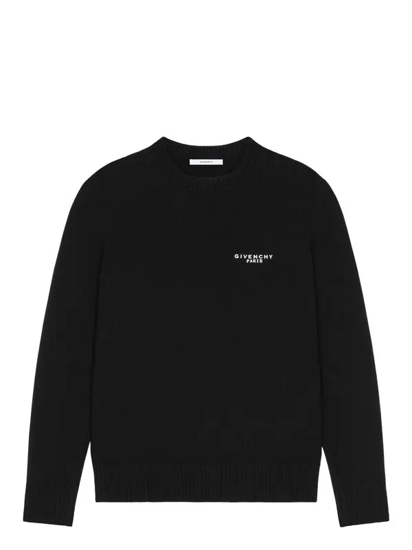 Givenchy Paris Signature Embroidered Knitted Jumper - Black
